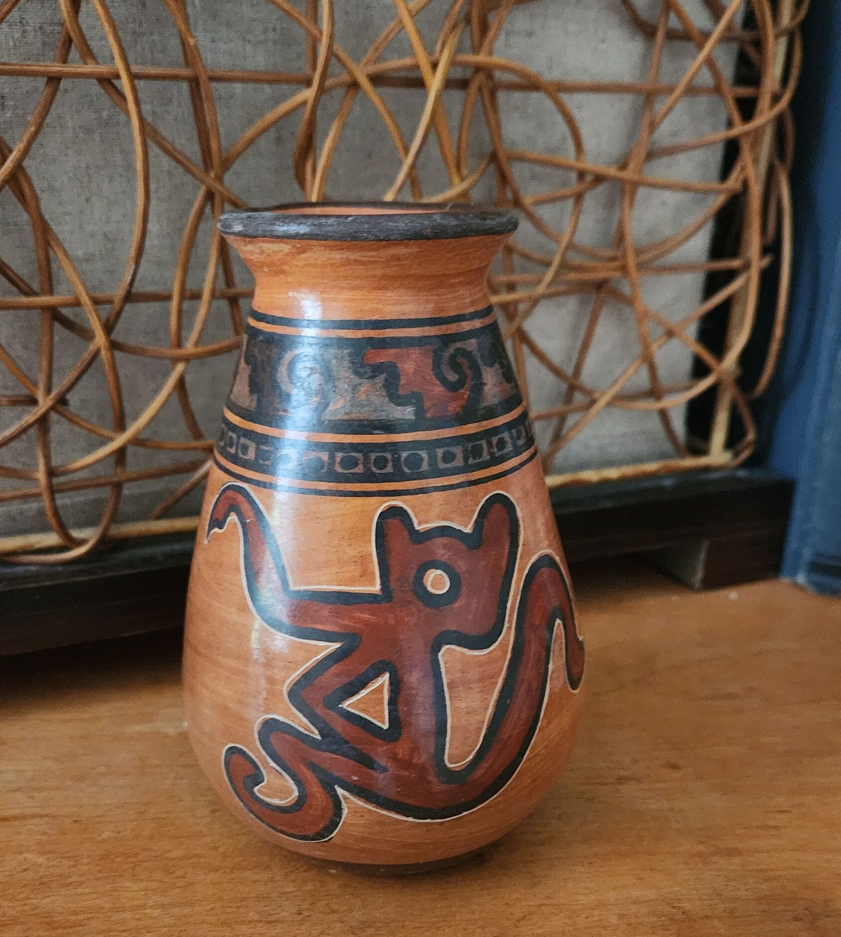 Guaitil Ancestral Costa Rica Pottery Vase Ochre Terracotta - Etsy