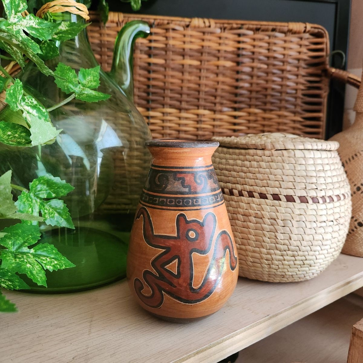 Guaitil Ancestral Costa Rica Pottery Vase Ochre Terracotta - Etsy