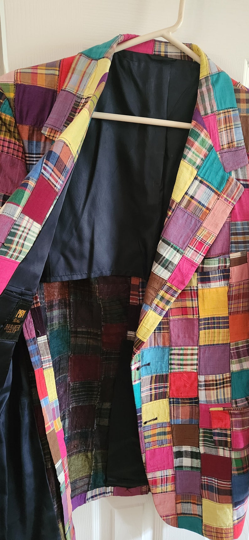 Vintage Mens India Bleeding Madras Plaid Patchwork Blazer, Dinner Sport ...