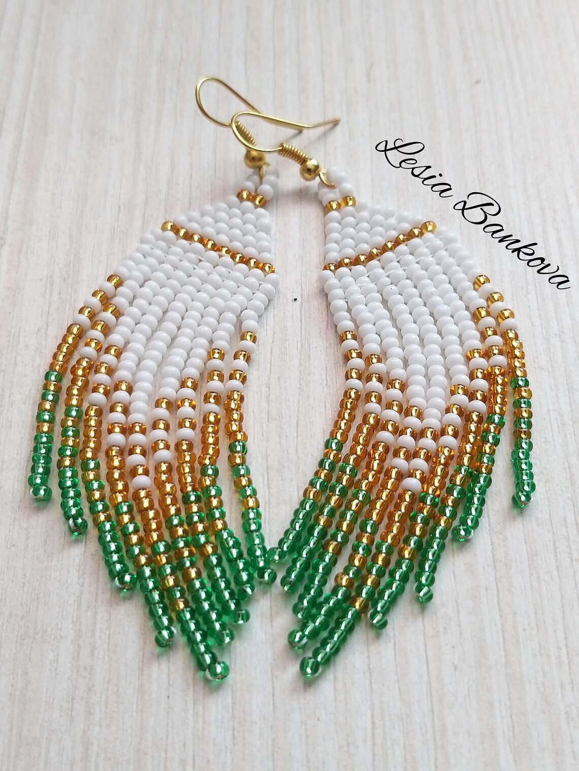 Beaded Earrings Seed Bead Earrings Modern Earrings Boho - Etsy