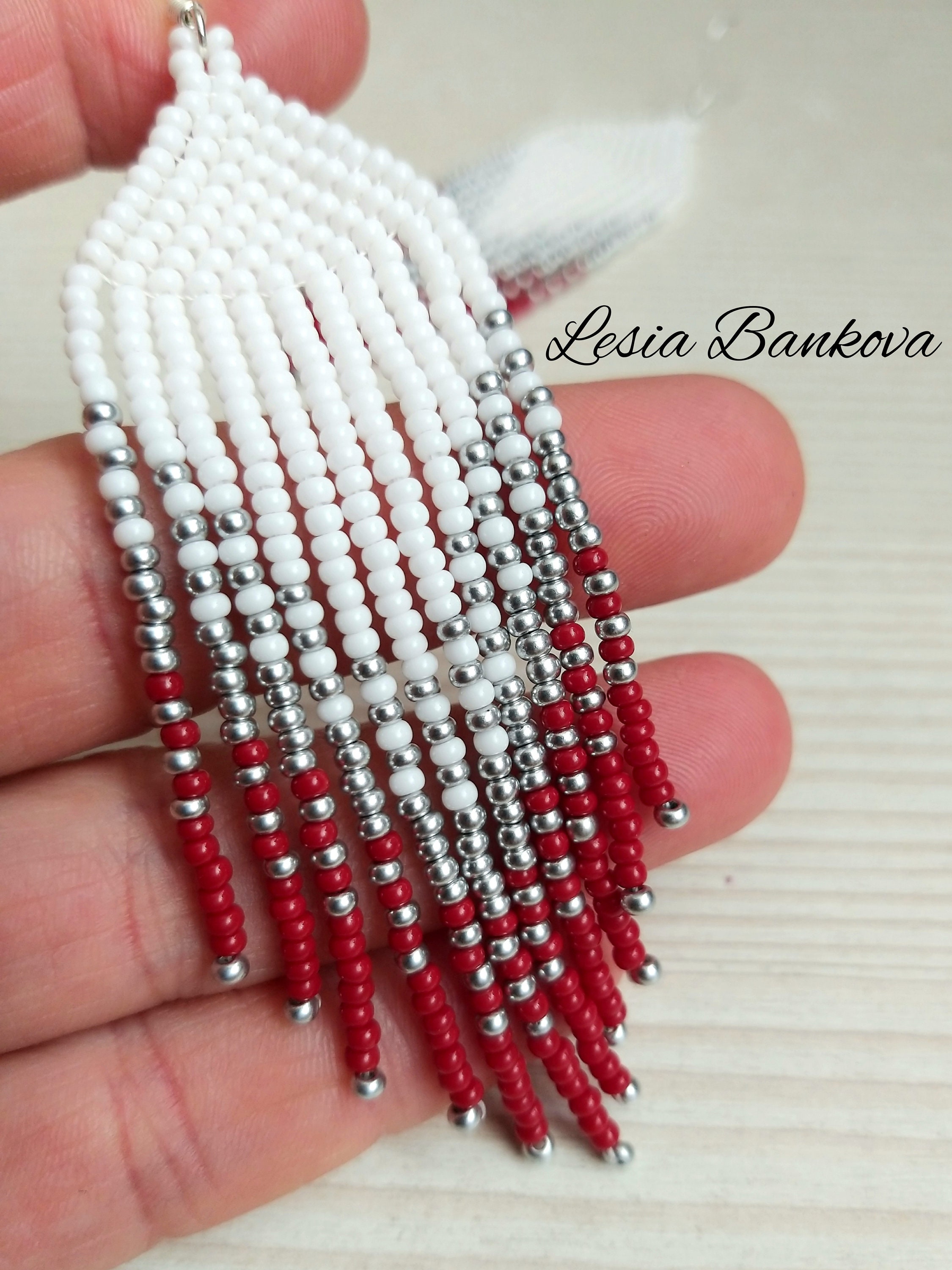 Beaded Earrings Seed Bead Earrings Modern Earrings Boho - Etsy