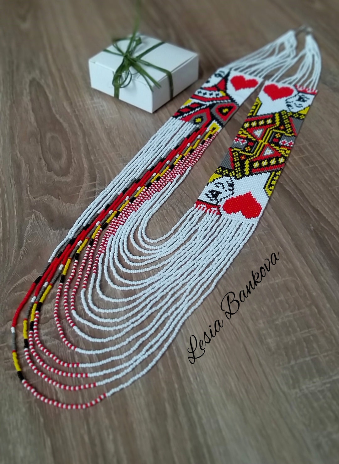 Handmade Beaded Card Necklace: Las Vegas Casino Style - Etsy