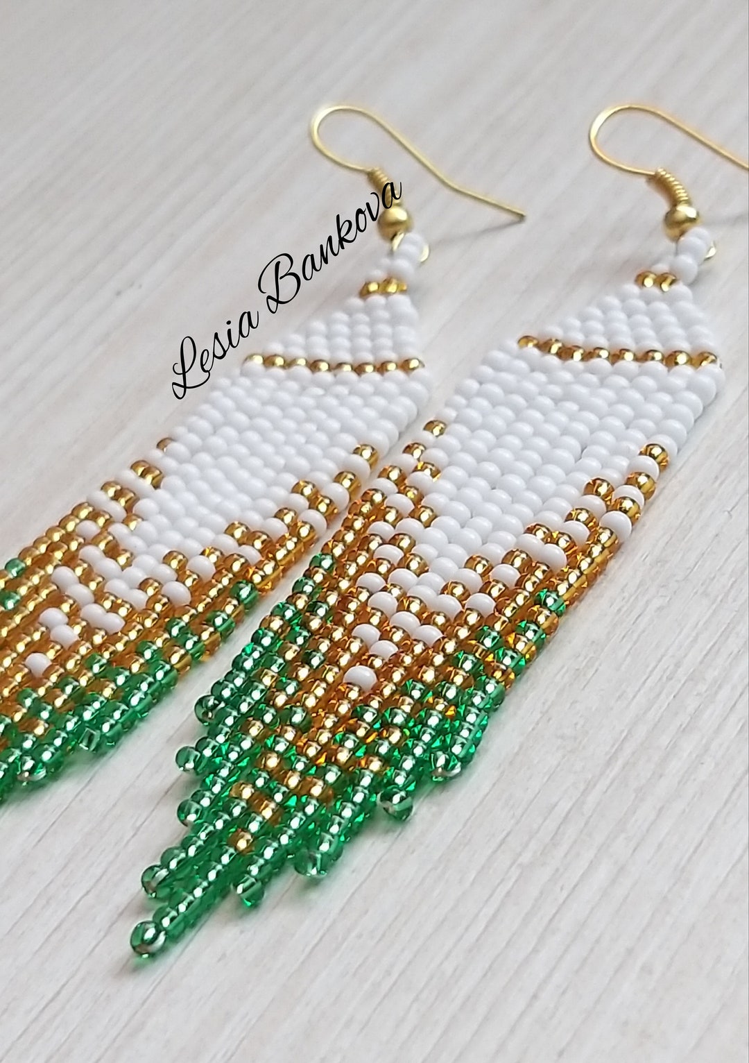 Beaded Earrings Seed Bead Earrings Modern Earrings Boho - Etsy