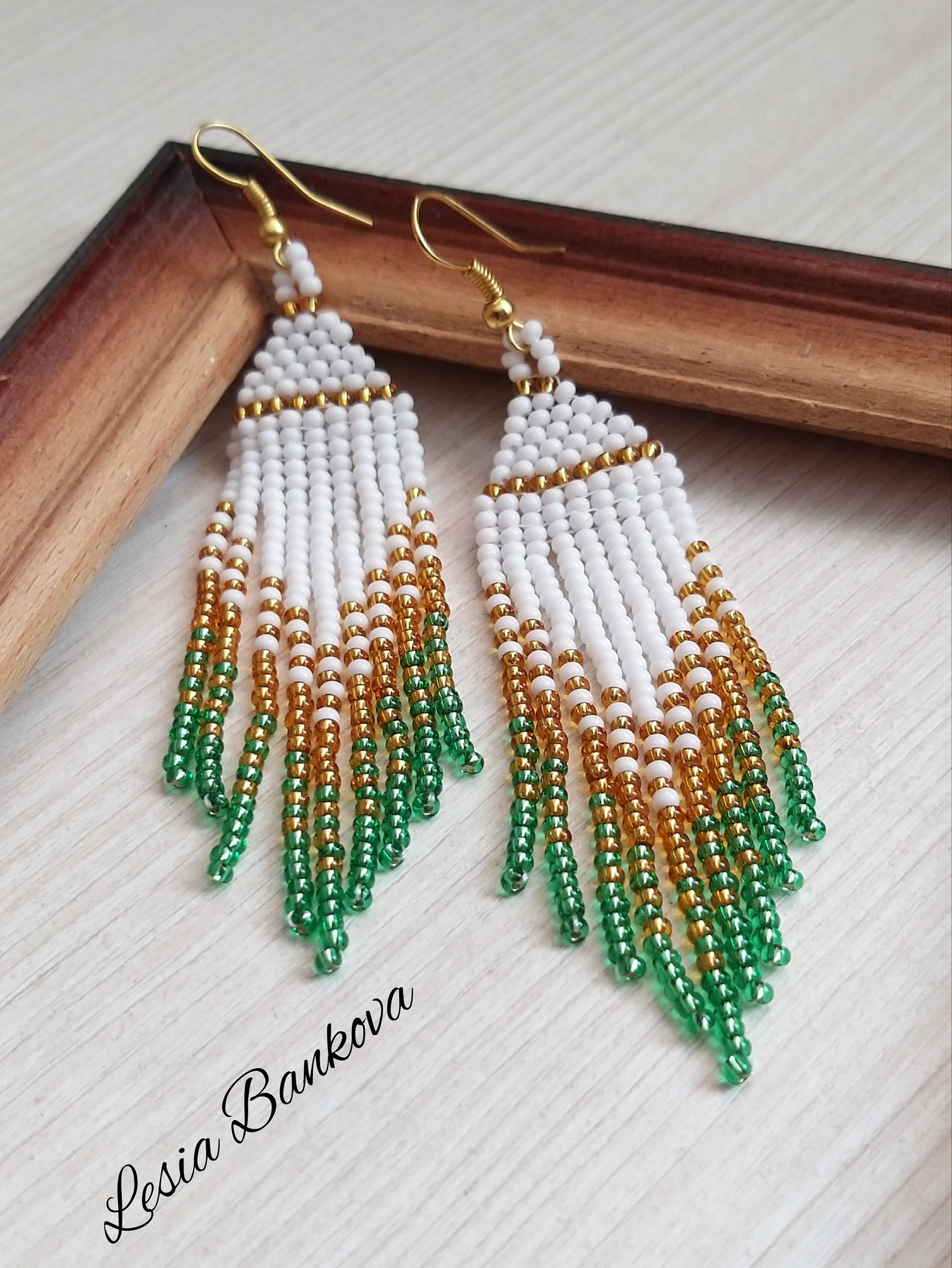 Beaded Earrings Seed Bead Earrings Modern Earrings Boho - Etsy