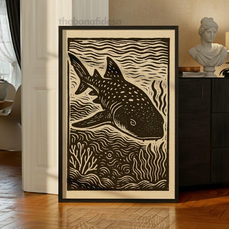 Abstract Shark Wall Print - Etsy