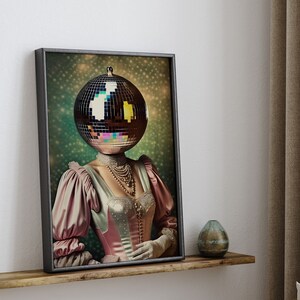 Disco Ball Wall Art, Disco 70s Party, Female Disco Print, Luxury ...