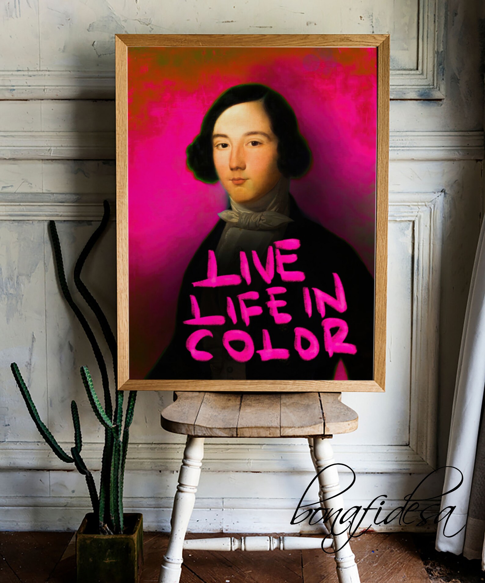 Maximalist Decor,quirky Altered Art Portrait,baroque Poster,rococo ...