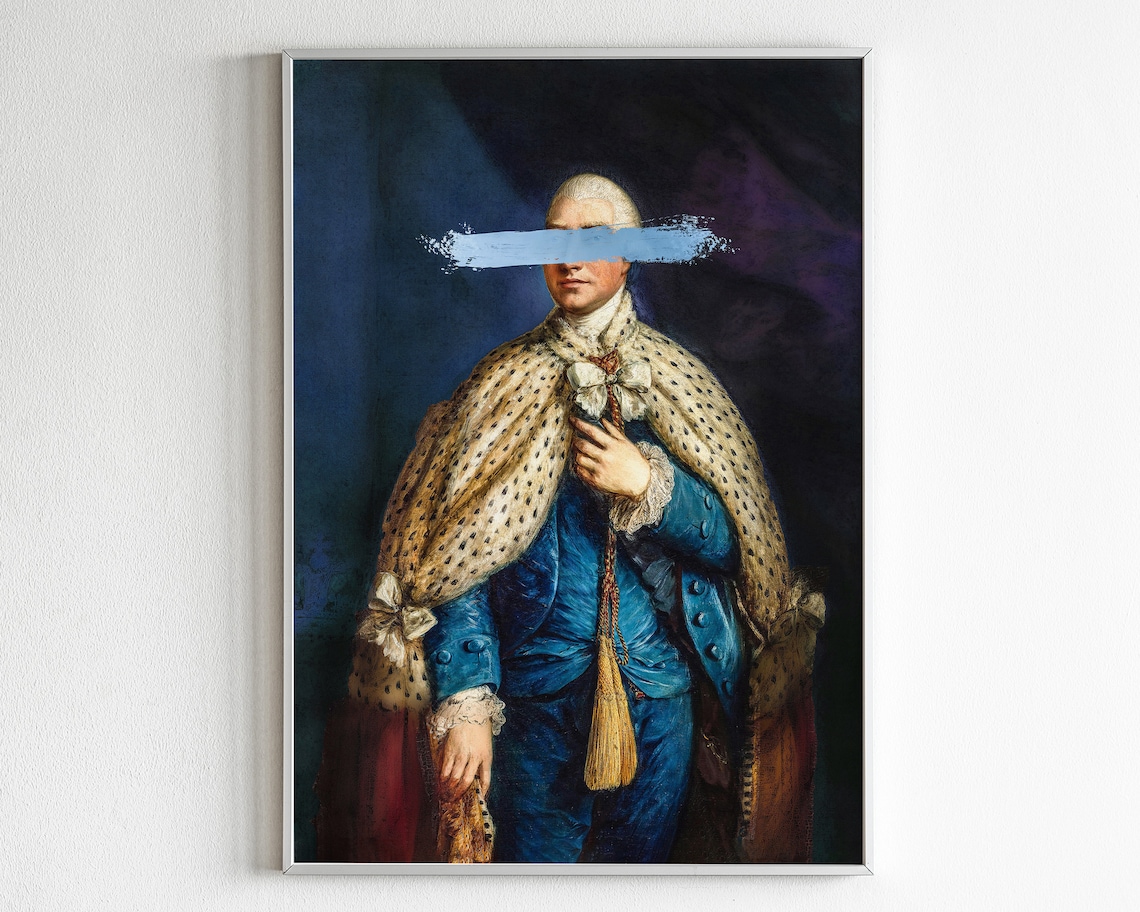 Altered Portrait Drawing Downloadable Print Eclectic Wall Art - Etsy