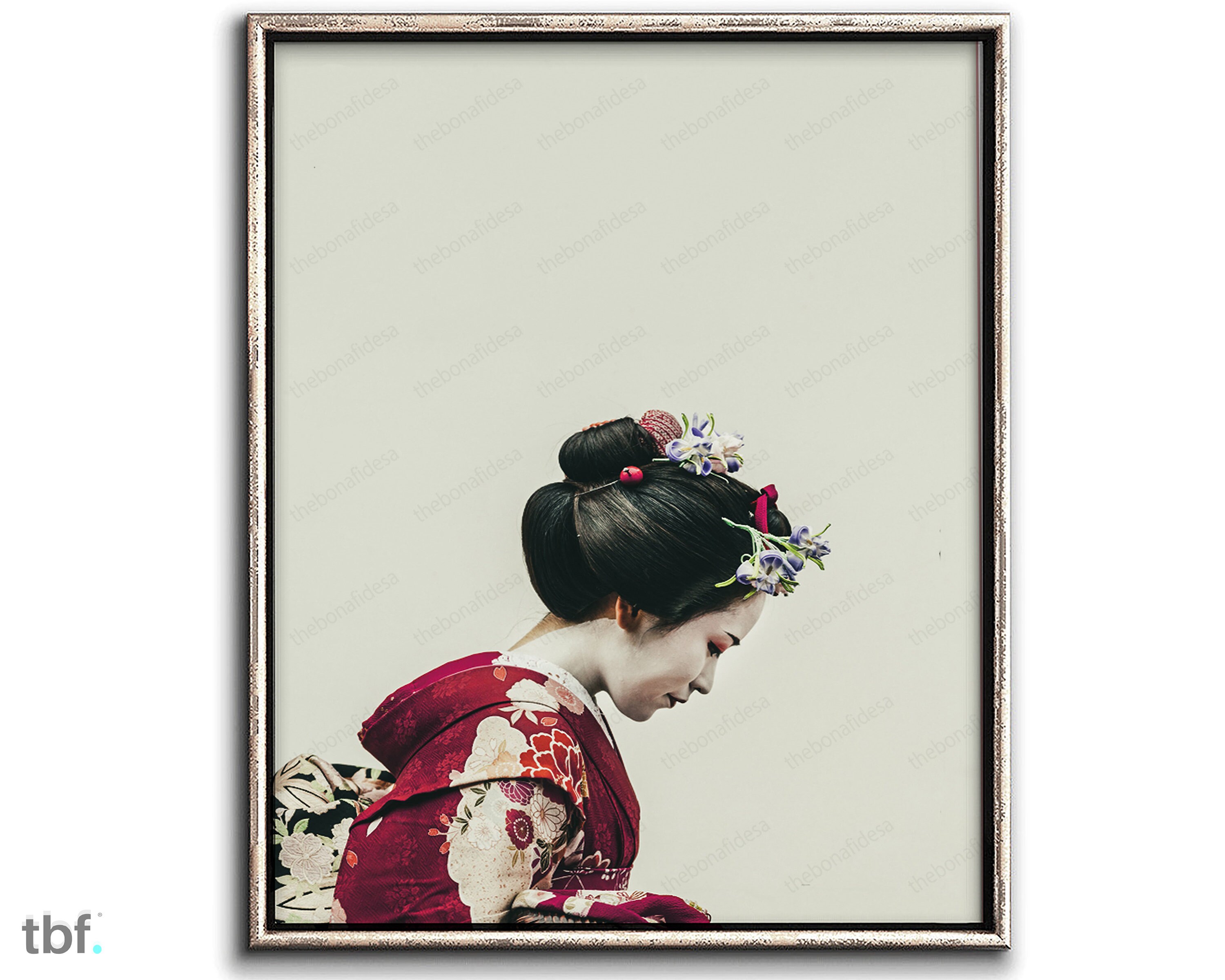 Geisha Wall Art Boho Chic Decor Downloadable Prints Kimono | Etsy