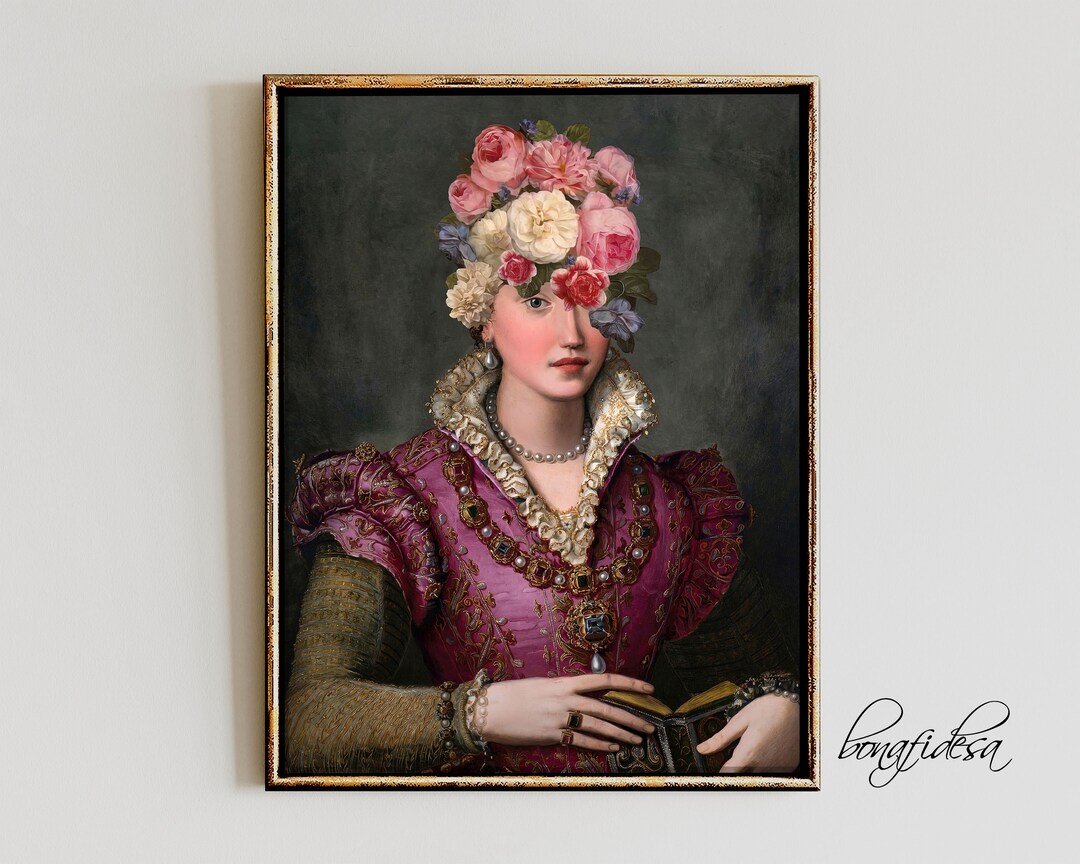 Maximalist Decor,quirky Altered Art Portrait,baroque Poster,rococo ...