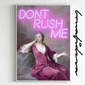 Don't Rush Me Print, Digital Prints, Eclectic Home Decor, Pink Poster ...