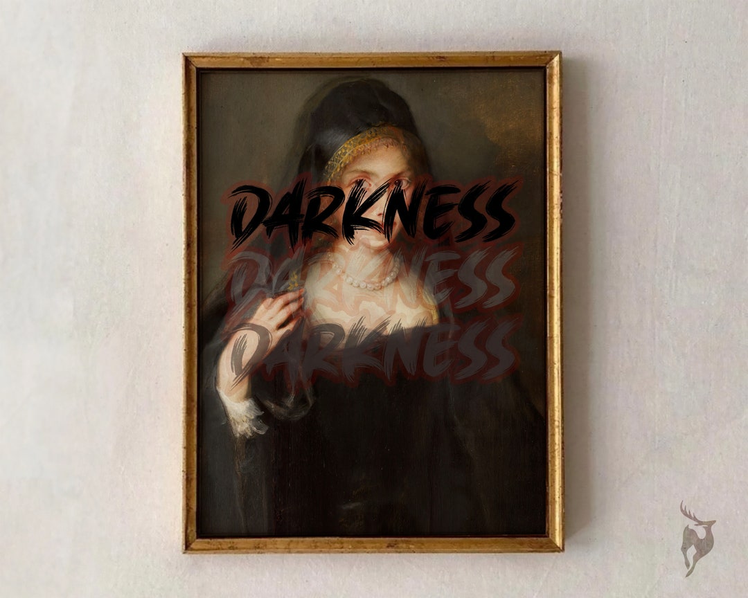 Dark Academia Altered Vintage Portrait, Gothic Wall Art (digital ...