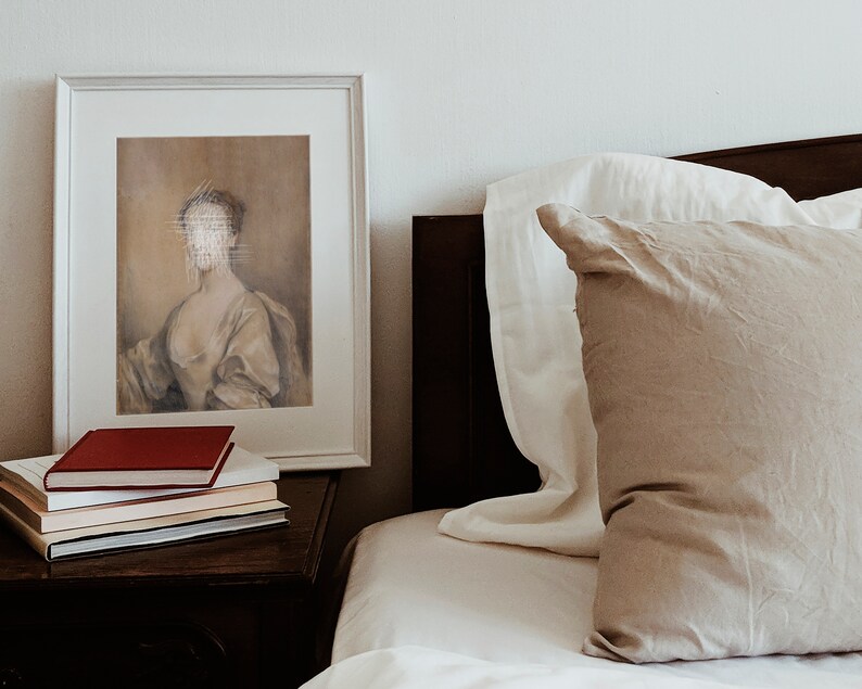 Altered Portrait Painting Downloadable Prints Eclectic Wall | Etsy