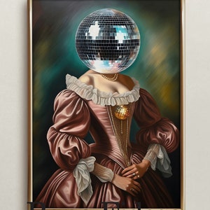 Funky Disco Ball 70s Poster, Retro Vintage Print, Funky Wall Art Girly ...