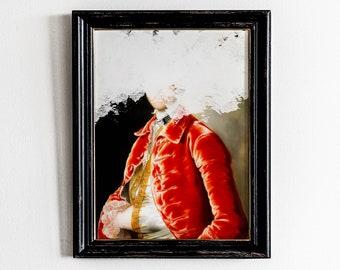 Altered Portrait Painting Downloadable Prints Eclectic Wall - Etsy