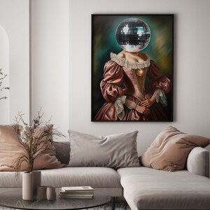 Funky Disco Ball 70s Poster, Retro Vintage Print, Funky Wall Art Girly ...