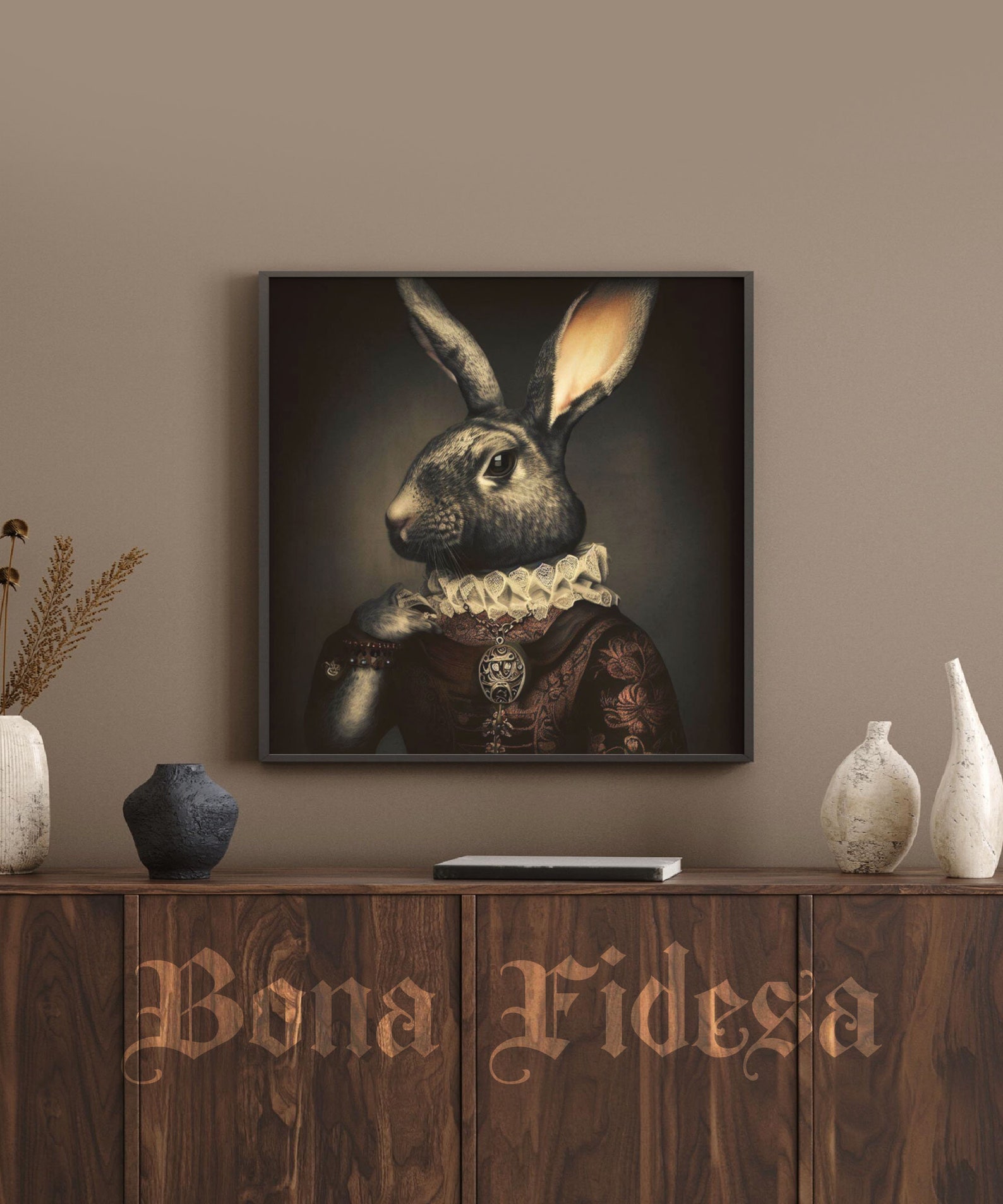 Hare Portrait Dark Academia Decor Surreal Art Print - Etsy