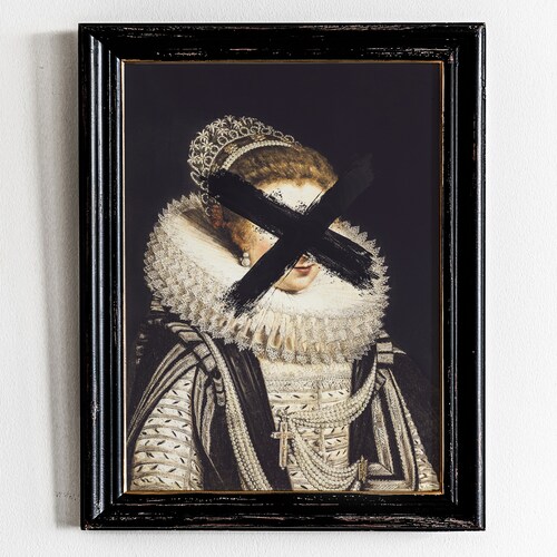 Altered Art Vintage Portrait Painting Eclectic Wall Art - Etsy