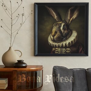 Vintage Rabbit Poster,renaissance Animal,victorian Decor Wall,animal ...