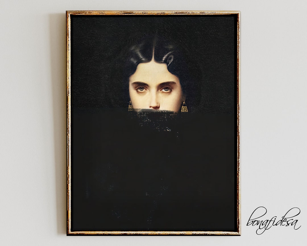 Moody Portrait, Dark Academia Decor, Altered Art Portrait, Woman ...