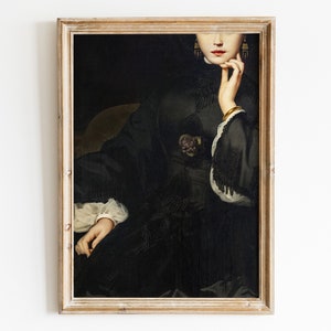 Moody Portrait, Dark Academia Decor, Altered Art Portrait, Woman ...