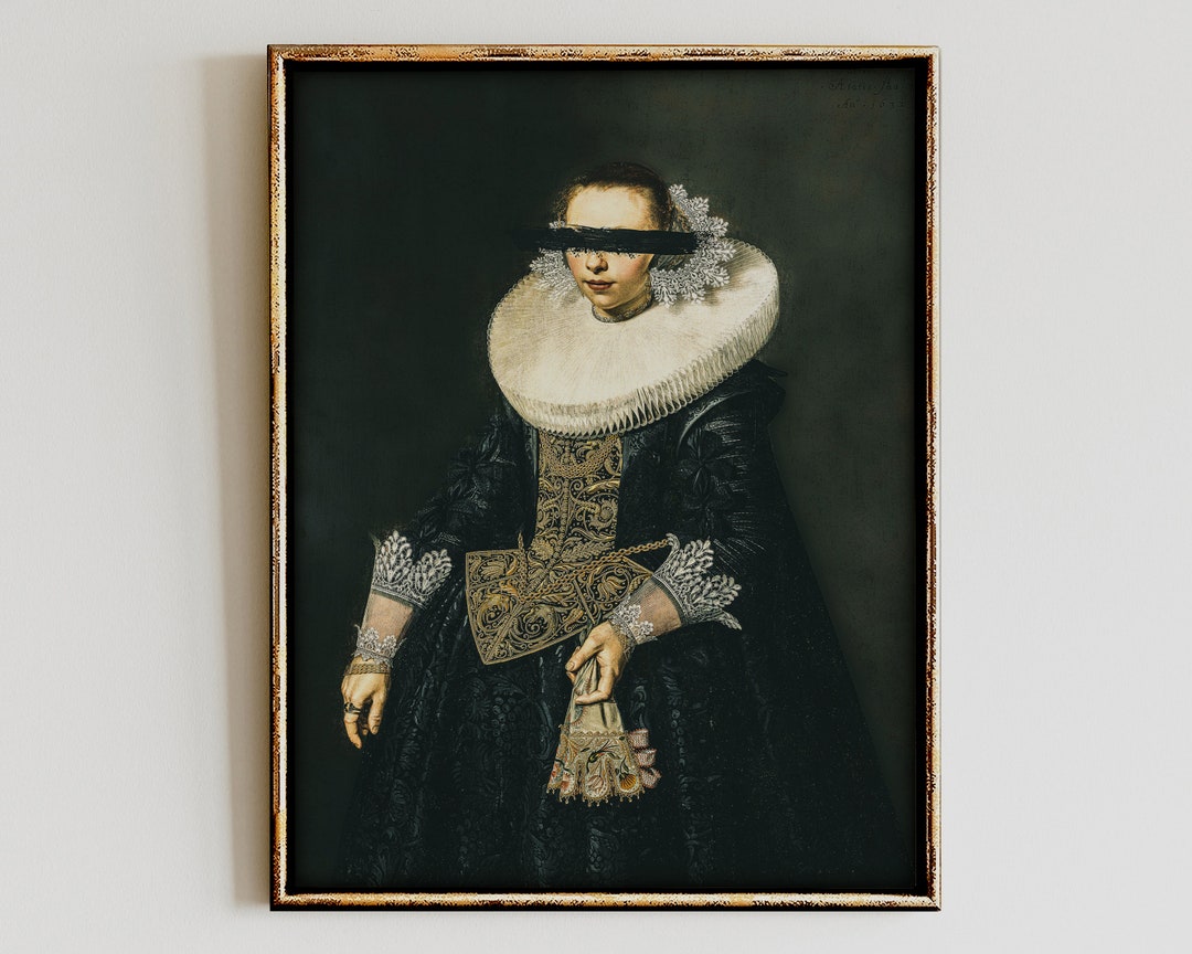 Modern Altered Art Antique Oil Painting Portrait Downloadable Prints ...