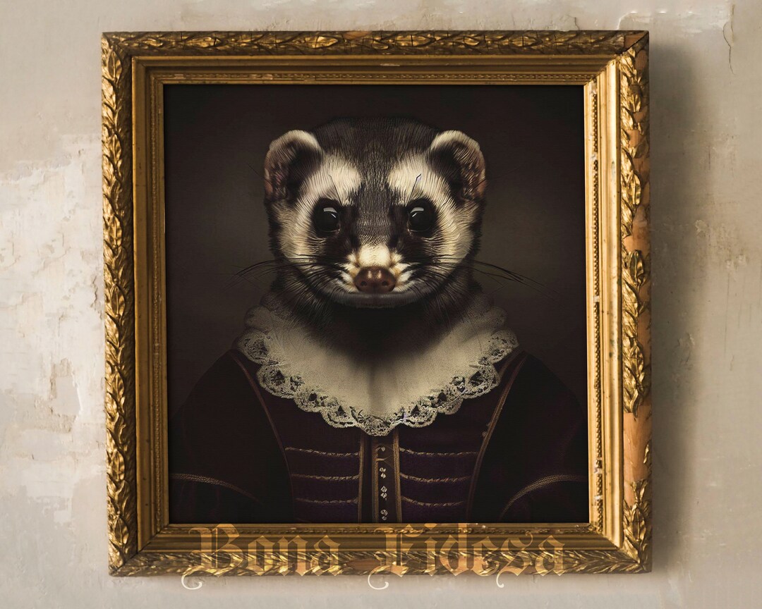 Weasel Poster, Dark Academia Decor, Surreal Art Print, Eclectic Home ...