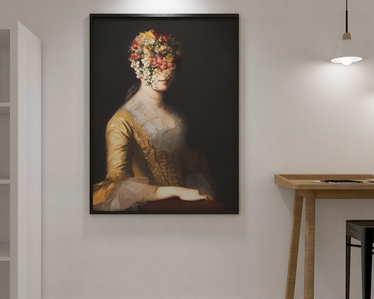 Baroque Painting Altered Portrait Prints Set of 2 Wall Art | Etsy