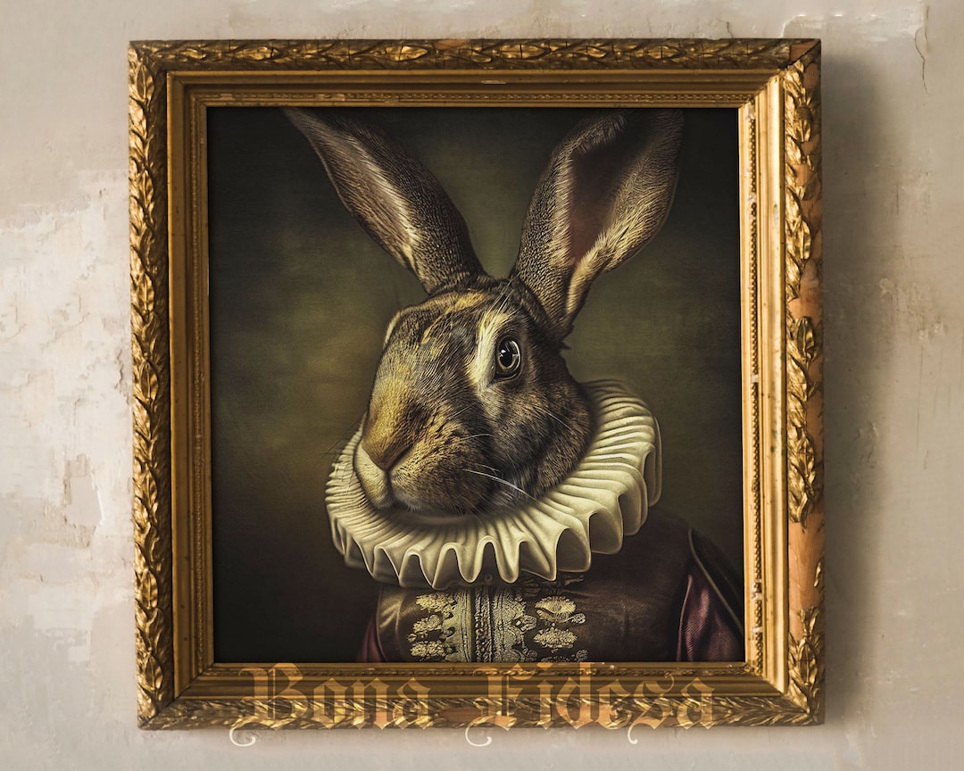 Vintage Rabbit Poster,renaissance Animal,victorian Decor Wall,animal ...