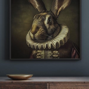 Vintage Rabbit Poster,renaissance Animal,victorian Decor Wall,animal ...