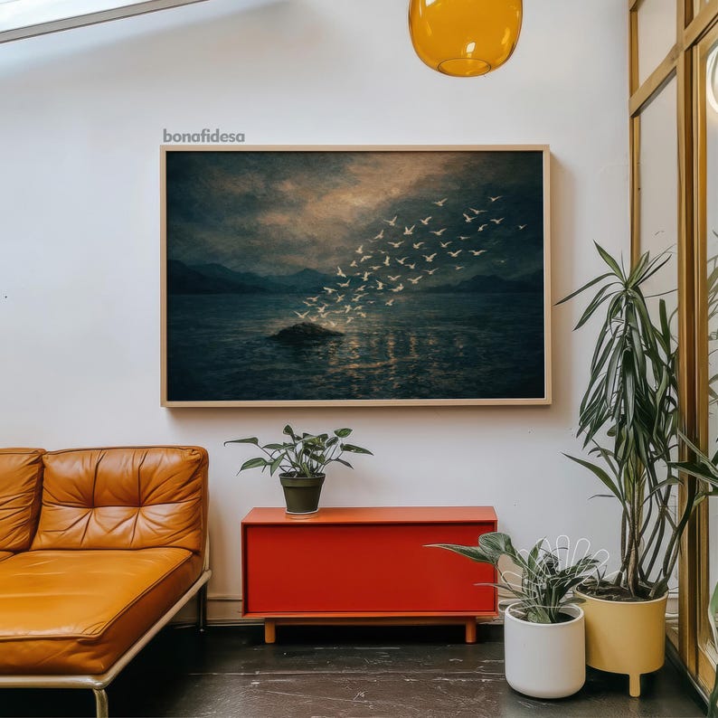 Impressão de paisagem melancólica | Decoração rústica de fazenda ...