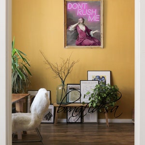 Don't Rush Me Print, Digital Prints, Eclectic Home Decor, Pink Poster ...