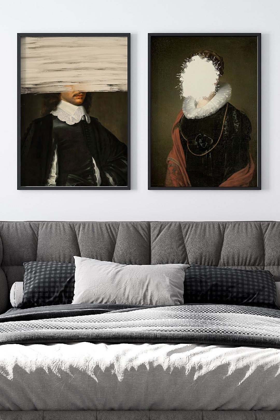 Dark Academia Decor, Eclectic Wall Art Renaissance Portrait, Set of 2 ...