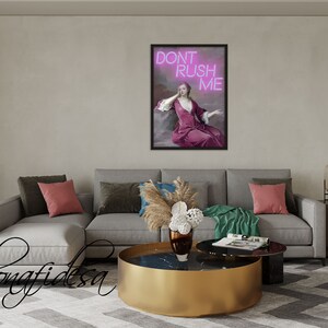 Don't Rush Me Print, Digital Prints, Eclectic Home Decor, Pink Poster ...