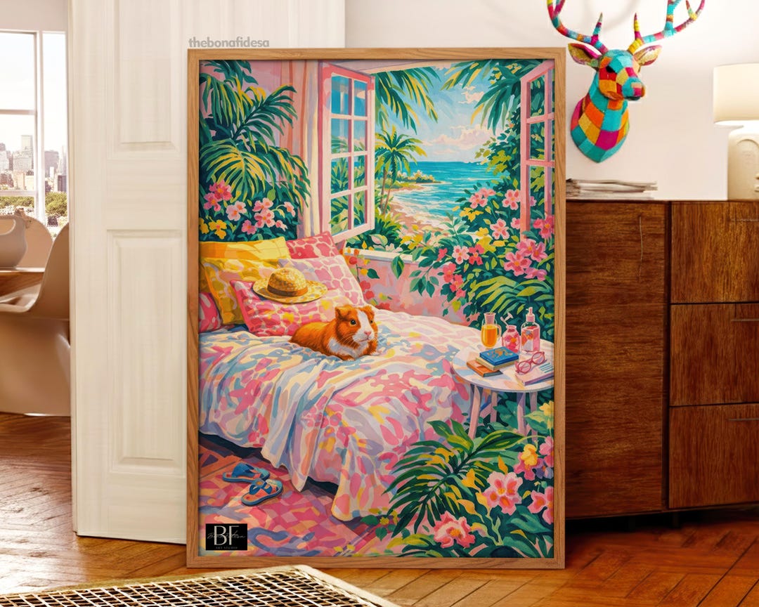Guinea Pig Art Print: Matisse Style Bathroom Decor - Etsy UK