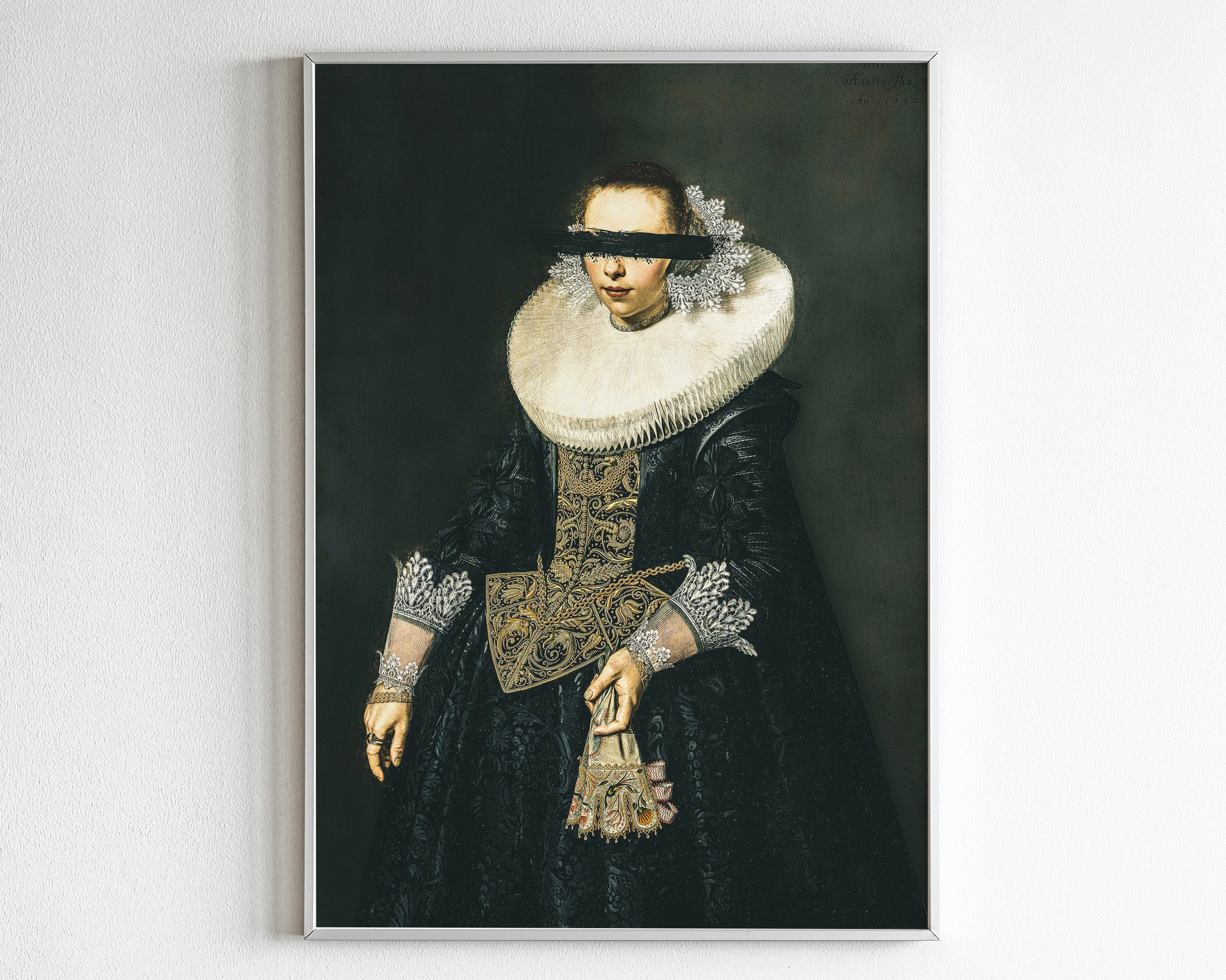 Modern Altered Art Dutch Portrait, Surreal Eclectic Wall Art ...