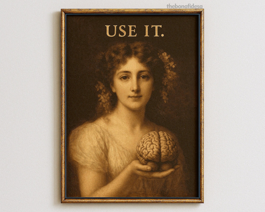 Funny Altered Art Portrait, Dark Academia Rococo Print (digital ...