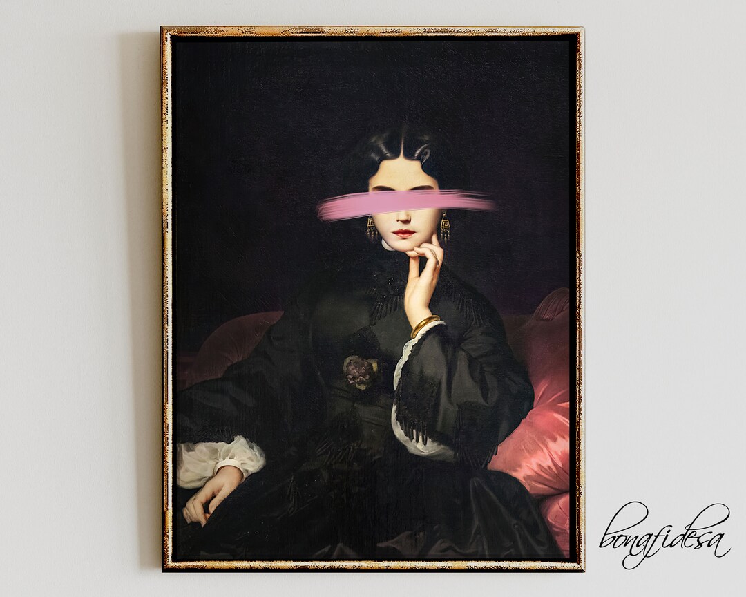 Moody Portrait, Dark Academia Decor, Altered Art Portrait, Woman ...