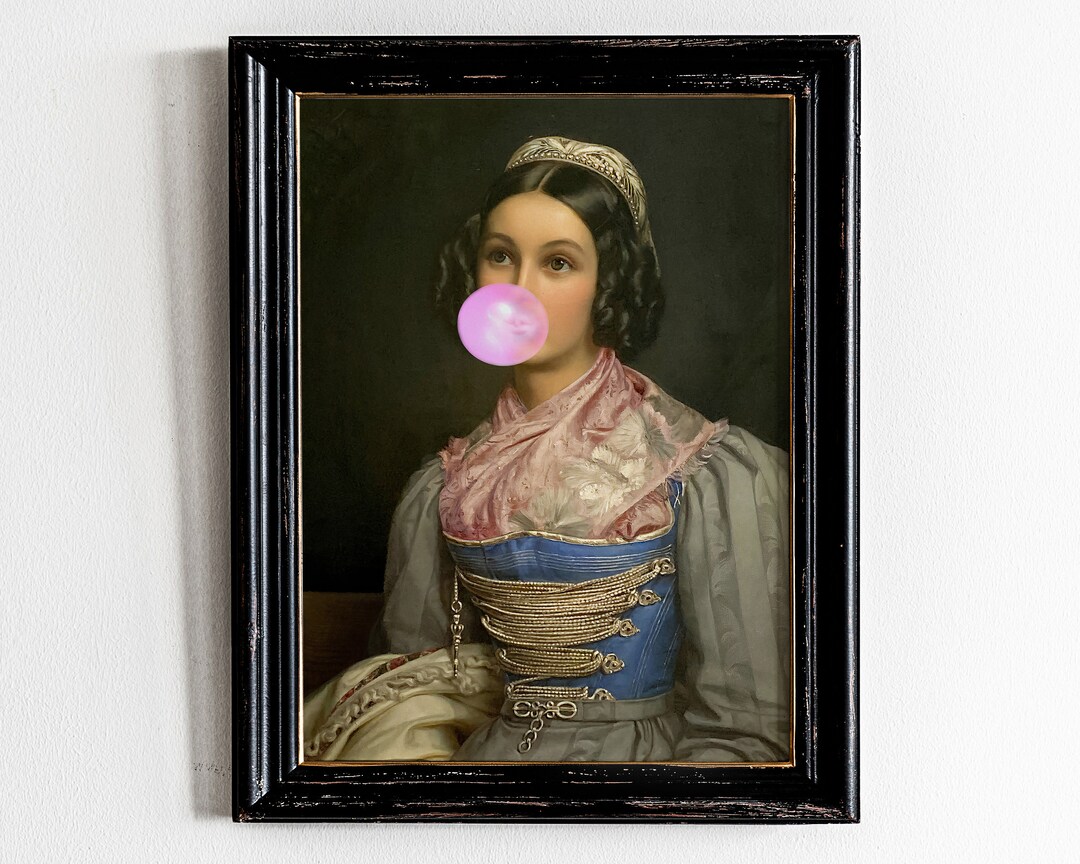 Maximalist Decor,quirky Altered Art Portrait,baroque Poster,rococo ...