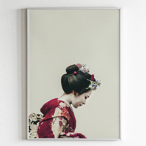 Geisha Wall Art Boho Chic Decor Downloadable Prints Kimono - Etsy