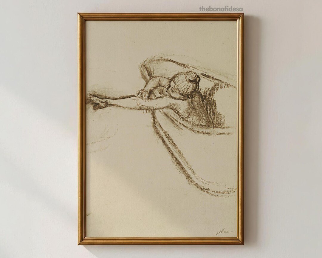 Vintage Sketch Art Print, Auguste Rodin Drawing, Sleepy Baby Nursery ...
