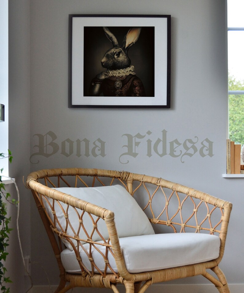 Hare Portrait Dark Academia Decor Surreal Art Print - Etsy