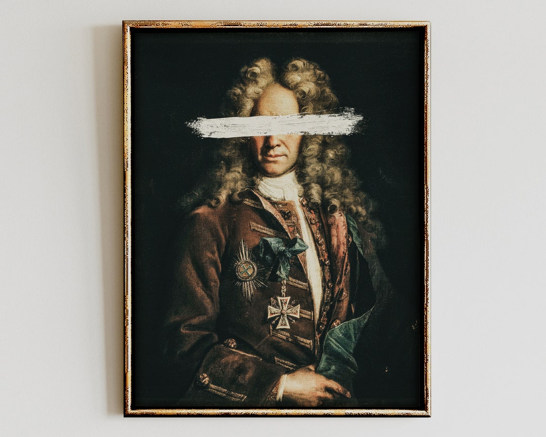 Retrato de arte alterado, arte de pared peculiar, collage de pintura ...