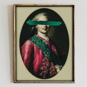 Altered Art Portrait, Vintage Female Painting, Eclectic Wall Art ...