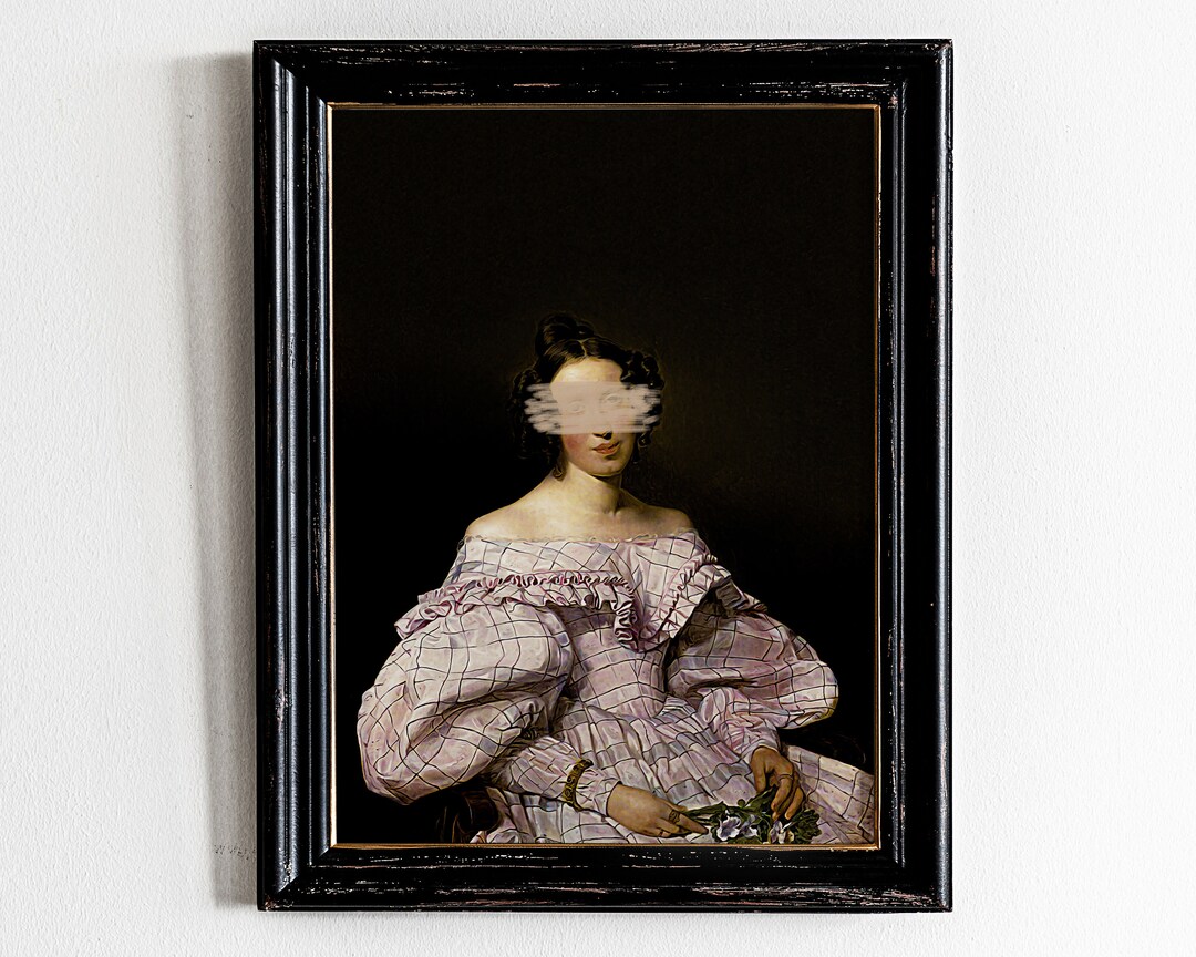 Altered Art Vintage Portrait Painting Eclectic Wall Art - Etsy