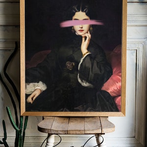 Moody Portrait, Dark Academia Decor, Altered Art Portrait, Woman ...