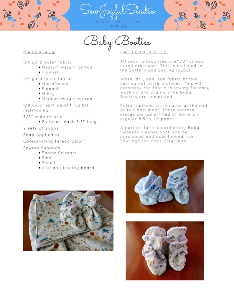 Baby Booties Sewing Pattern (PDF Download) - Etsy