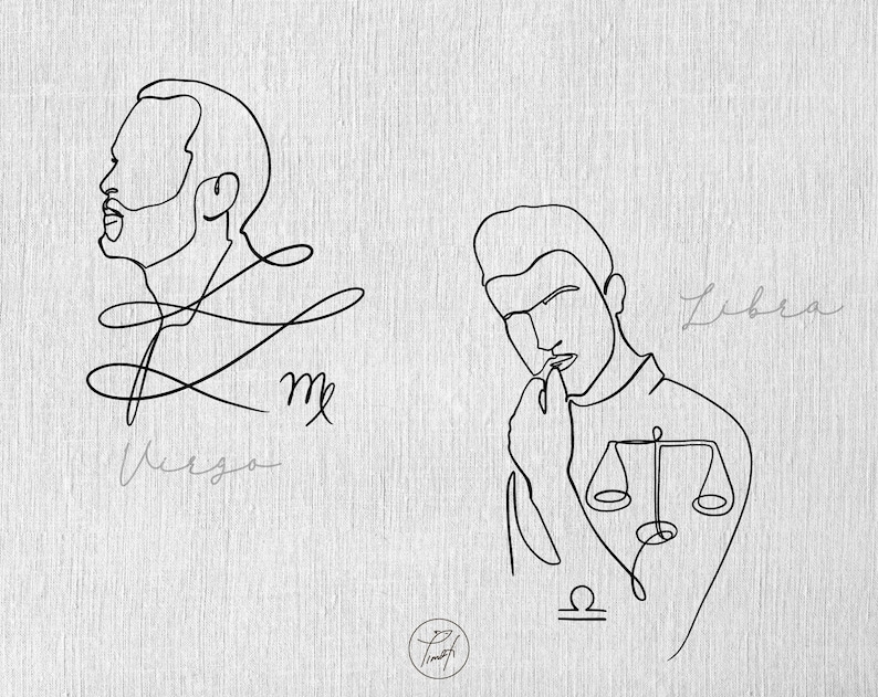 Male Zodiac Sign Svg, Single Line Art Celestial Svg, Aries Svg, Taurus ...