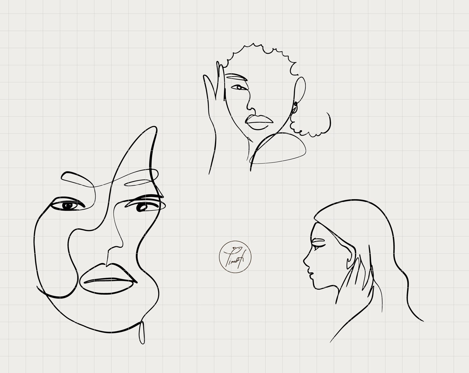Female Line Art Face Svg, Lips Svg, Makeup Svg Single Line Face Art ...