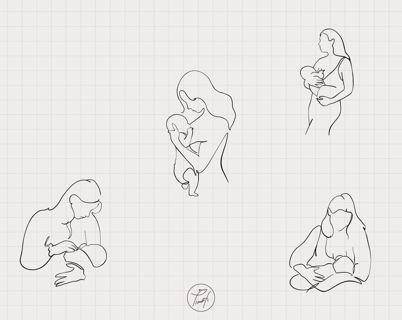 Breastfeeding Art Line Svg Mama Svg Female Body Line Art - Etsy